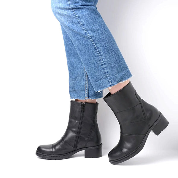 Wolky Hinton Boots Leather Black - Sole Drifter Hahndorf